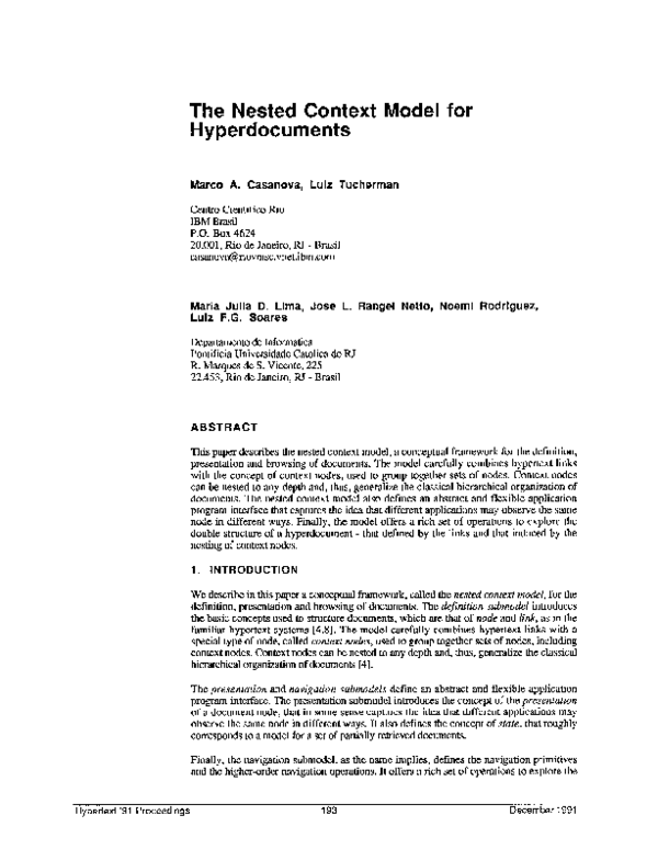 (PDF) The nested context model for hyperdocuments