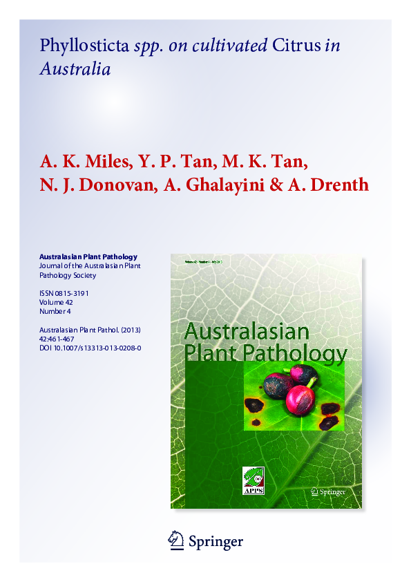 (PDF) Phyllosticta spp. on cultivated Citrus in Australia