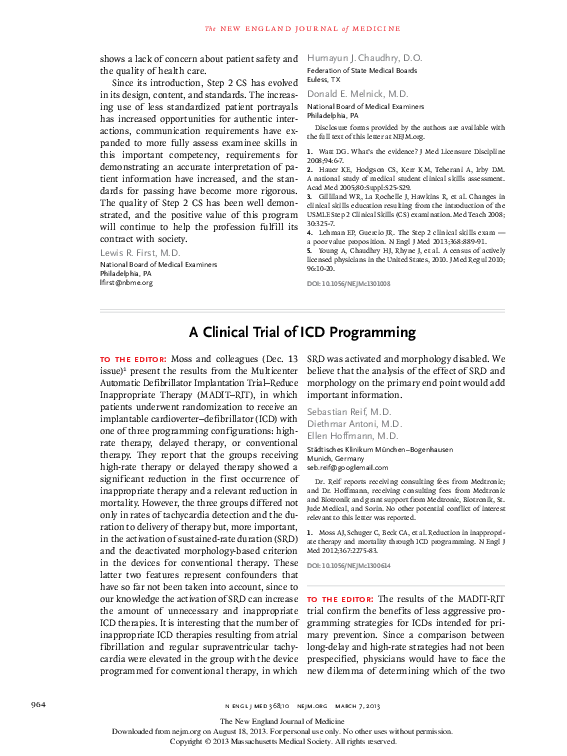 (PDF) A Clinical Trial of ICD Programming