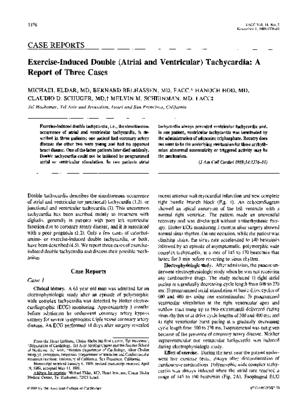 (PDF) Exercise-induced doub;e (atrial and ventricular) tachycardia: A ...