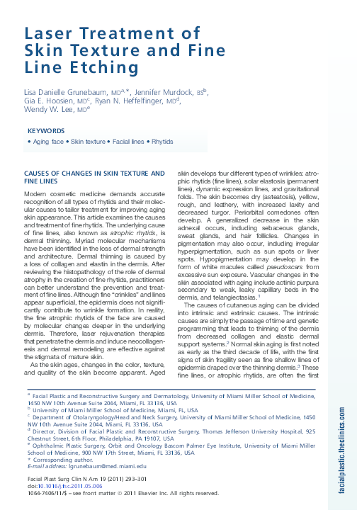 (PDF) Laser Treatment of Skin Texture and Fine Line Etching