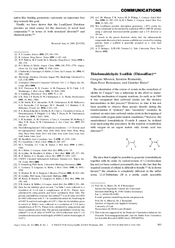(PDF) ThioformaldehydeS-sulfide (Thiosulfine)