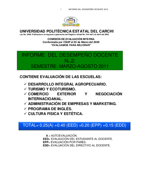(PDF) INFORME DEL DESEMPENO DOCENTE No2