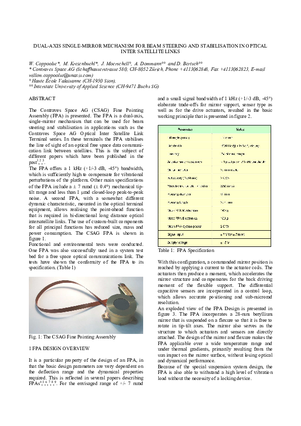 (PDF) Dual-axis single-mirror mechanism for beam steering and ...