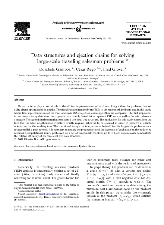 (PDF) Data structures and ejection chains for solving large-scale ...