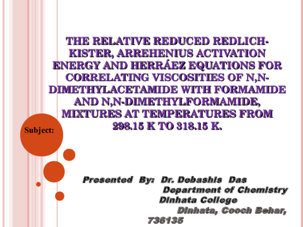 (PPT) C.I.16. (Oral) The Relative Reduced Redlich-Kister, Arrhenius ...