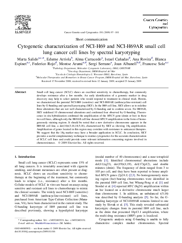 (PDF) Cytogenetic characterization of NCI-H69 and NCI-H69AR small cell ...