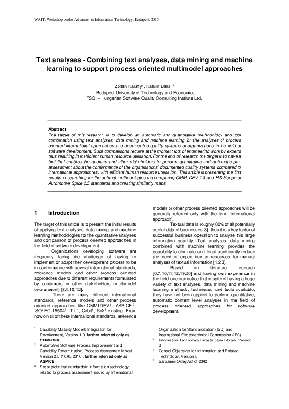 Text analyses - Combining text analyses, data mining and machine ...