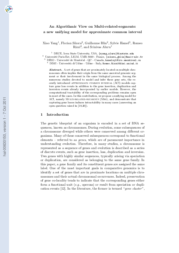 (PDF) An Algorithmic View on Multi-Related-Segments: A Unifying Model ...