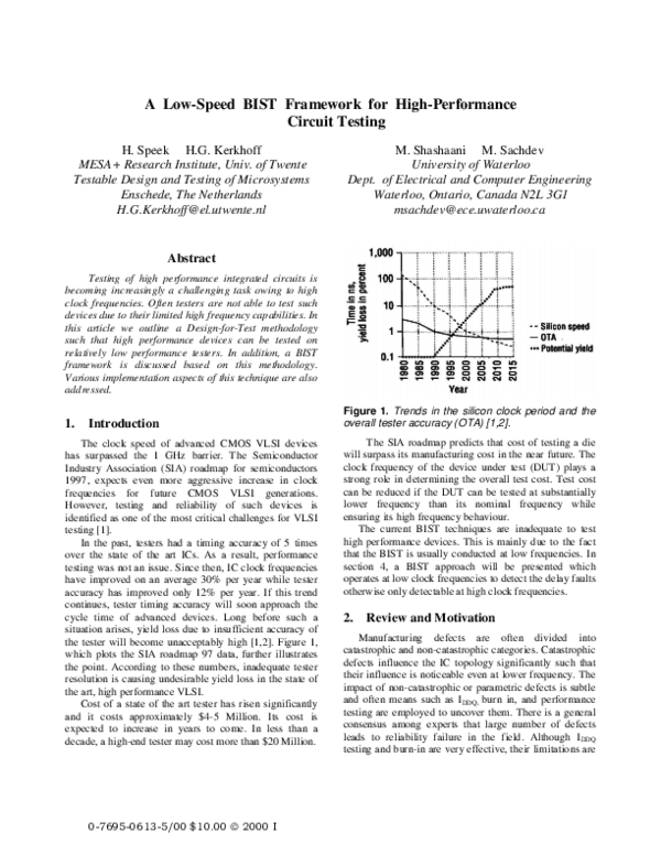 Pdf A Low Speed Bist Framework For High Performance Circuit Testing