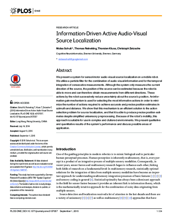 (PDF) Information-Driven Active Audio-Visual Source Localization