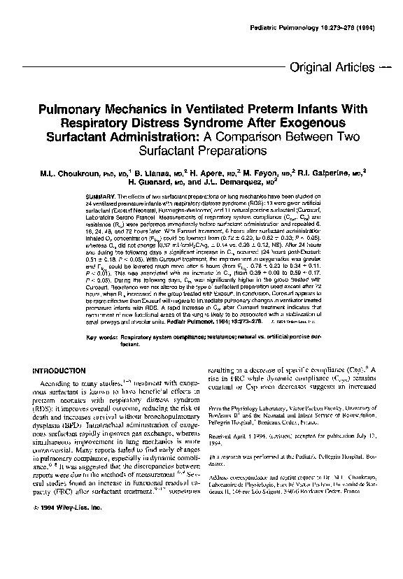 (PDF) Pulmonary mechanics in ventilated preterm infants with ...