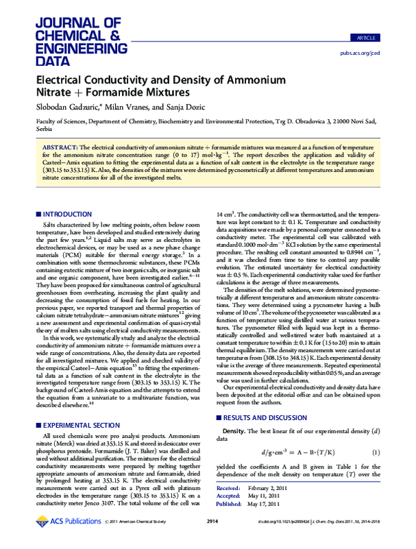 (PDF) Electrical Conductivity and Phase Transitions of Calcium Nitrate ...