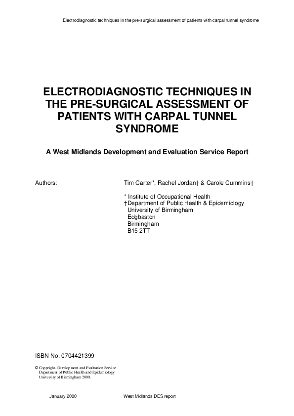 (PDF) ELECTRODIAGNOSTIC TECHNIQUES IN THE PRE-SURGICAL ASSESSMENT OF ...