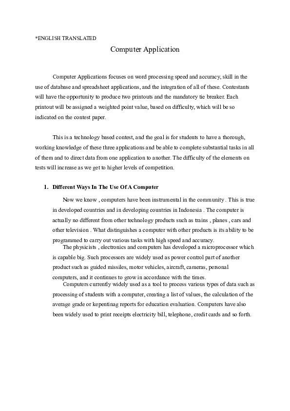 (DOC) Computer Application
