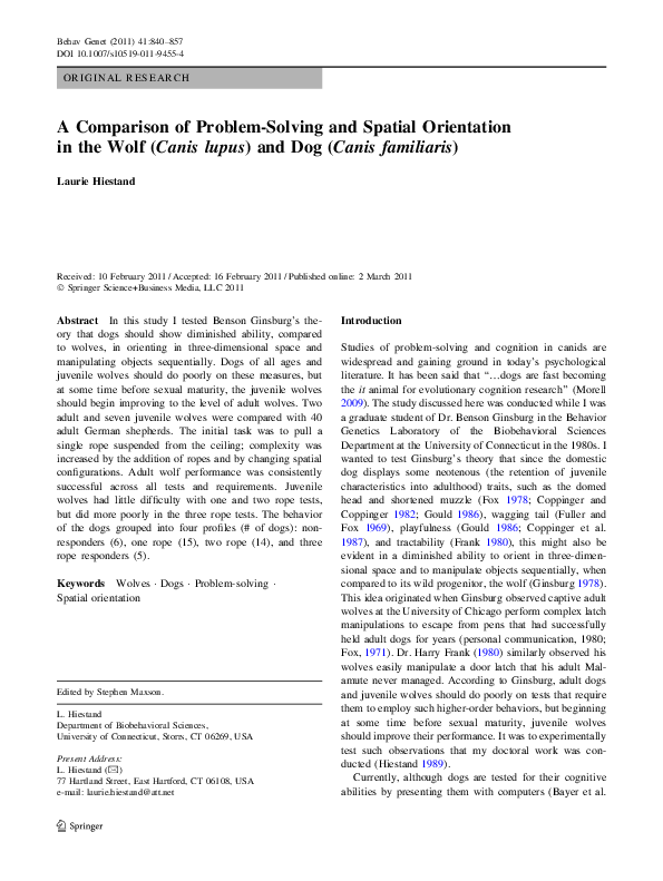 (PDF) A Comparison of Problem-Solving and Spatial Orientation in the ...