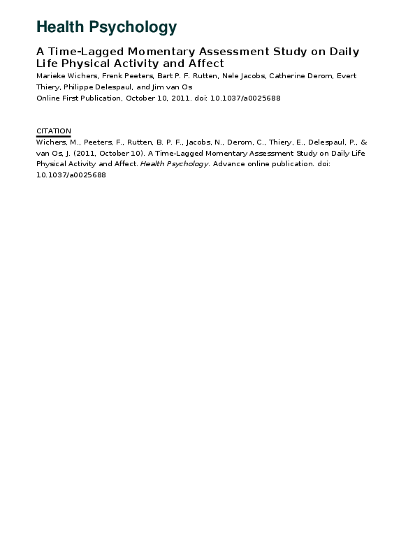 (PDF) A time-lagged momentary assessment study on daily life physical ...