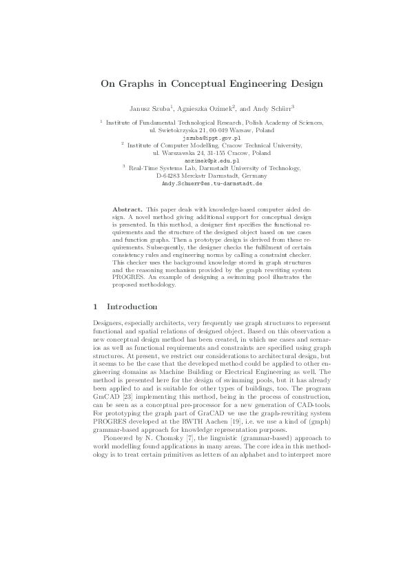 (PDF) On Graphs in Conceptual Engineering Design