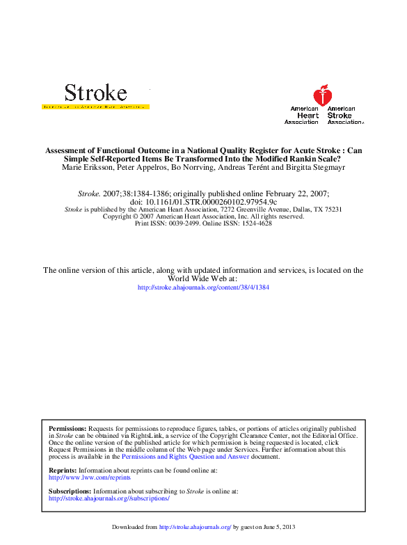 (PDF) Assessment of additional endpoints for trials in acute stroke ...