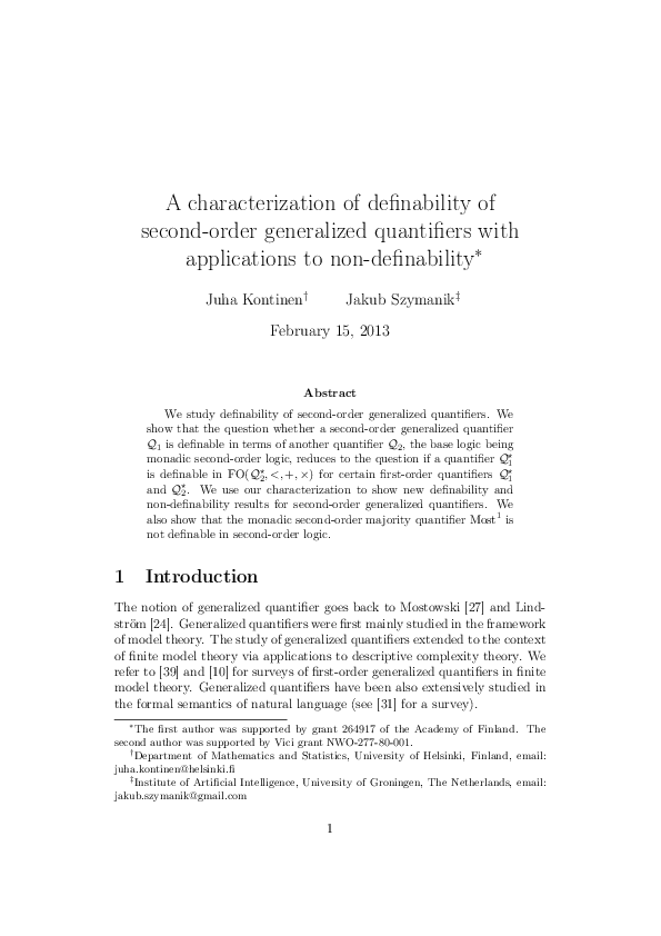 (PDF) A characterization of definability of second-order generalized ...