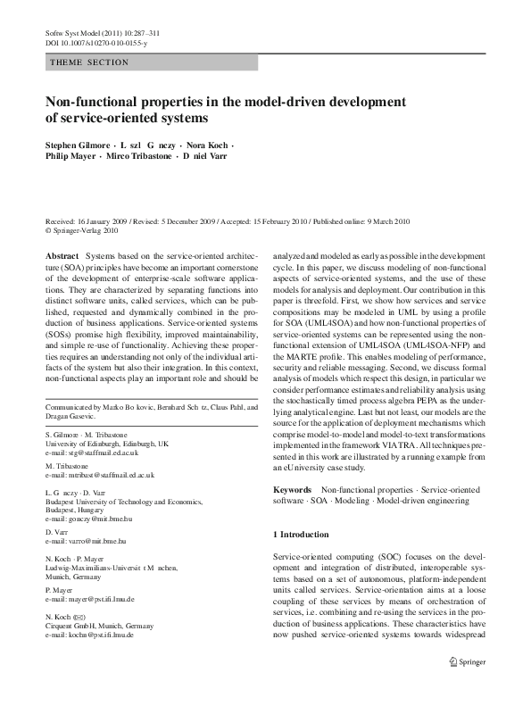 (PDF) Modeling Non-Functional Properties in SOA