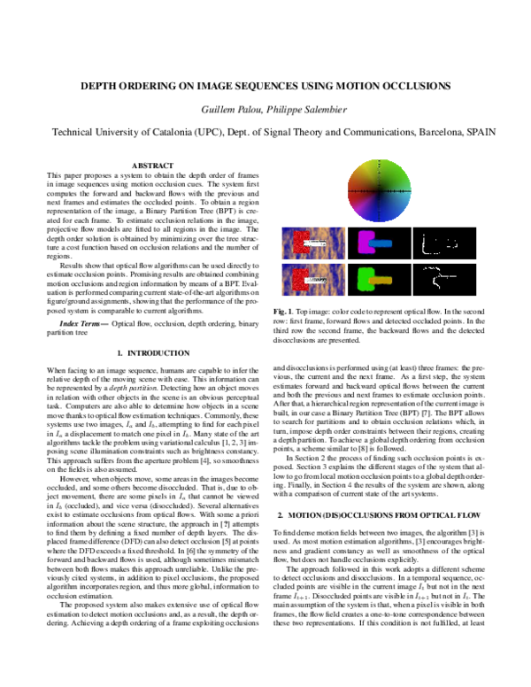 (PDF) Depth ordering on image sequences using motion occlusions