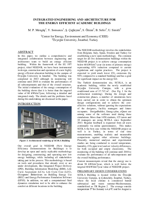 (PDF) INTEGRATED ENGINEERING AND ARCHITECTURE FOR