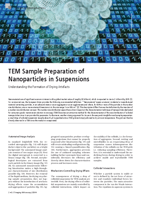 (PDF) TEM Sample Preparation of Nanoparticles in Suspensions ...