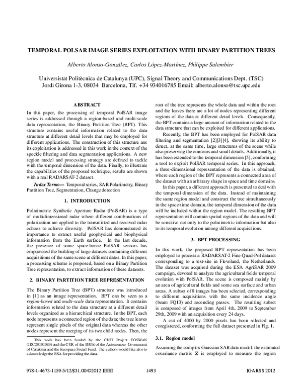 Pdf Temporal Polsar Image Series Exploitation With Binary Partition Trees