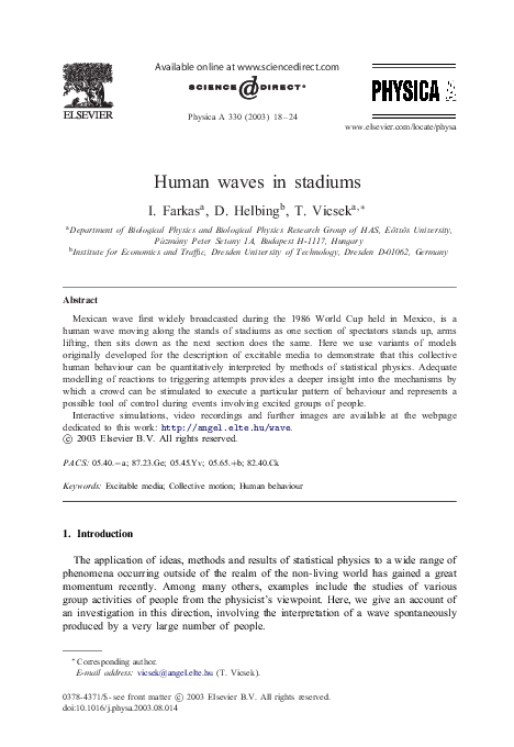 (PDF) Human waves in stadiums