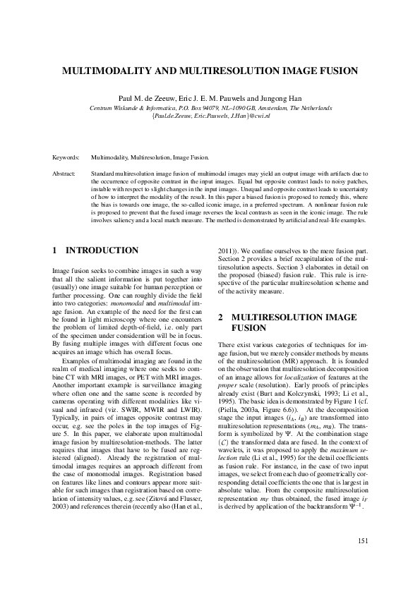 (PDF) MULTIMODALITY AND MULTIRESOLUTION IMAGE FUSION