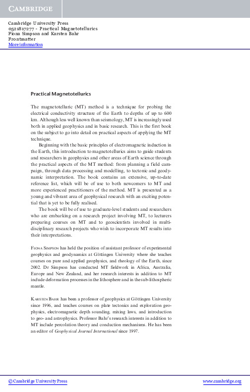 (PDF) Practical Magnetotellurics