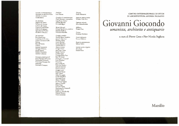 Fra Giocondo's Vitruvian temple types and fragments of an unpublished ...