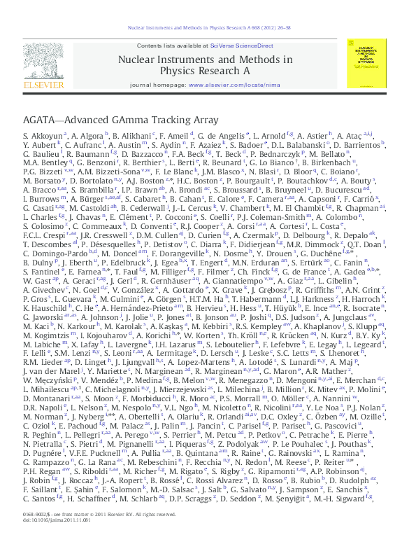 (PDF) AGATA - Advanced GAmma Tracking Array