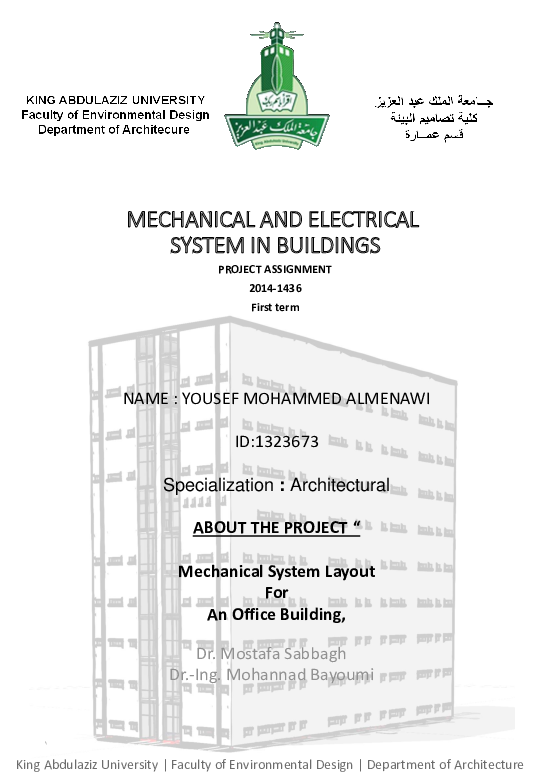 (PDF) MECHANICAL AND ELECTRICAL SYSTEM IN BUILDINGS