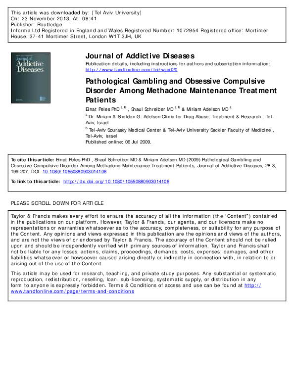 (PDF) Pathological Gambling and Obsessive Compulsive Disorder Among ...