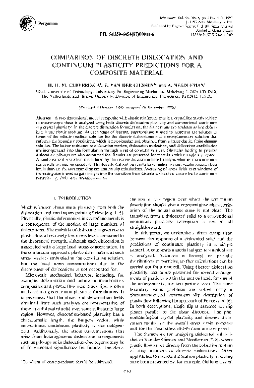 (PDF) Comparison of discrete dislocation and continuum plasticity predictions for a composite ...