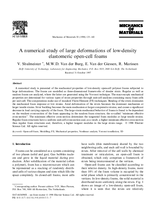 (PDF) A numerical study of large deformations of low-density ...