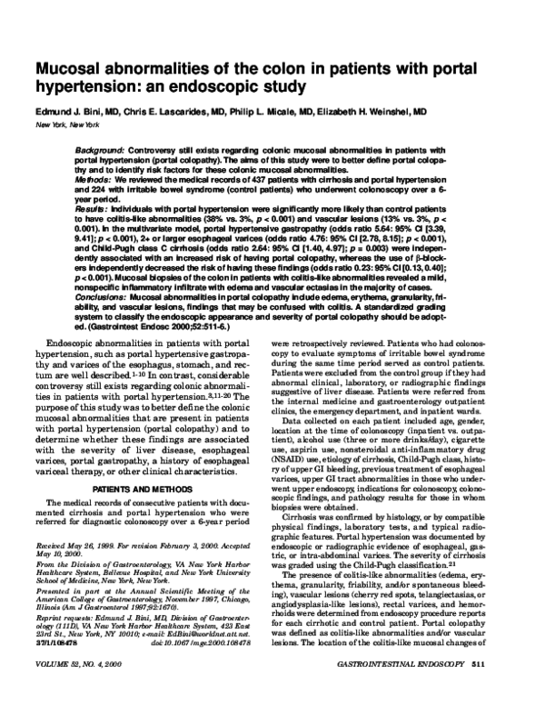 (PDF) Mucosal abnormalities of the colon in patients with portal ...