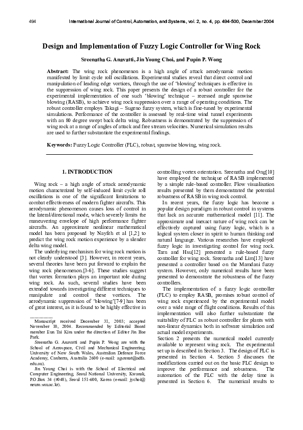 Pdf Design And Implementation Of Fuzzy Logic Controller For Online Computer Controlled
