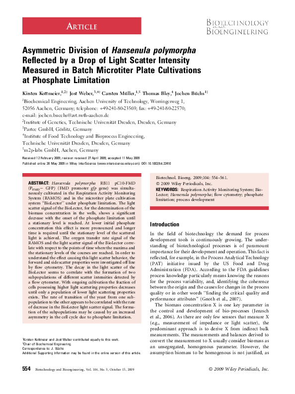 (PDF) Asymmetric division of Hansenula polymorpha reflected by a drop ...