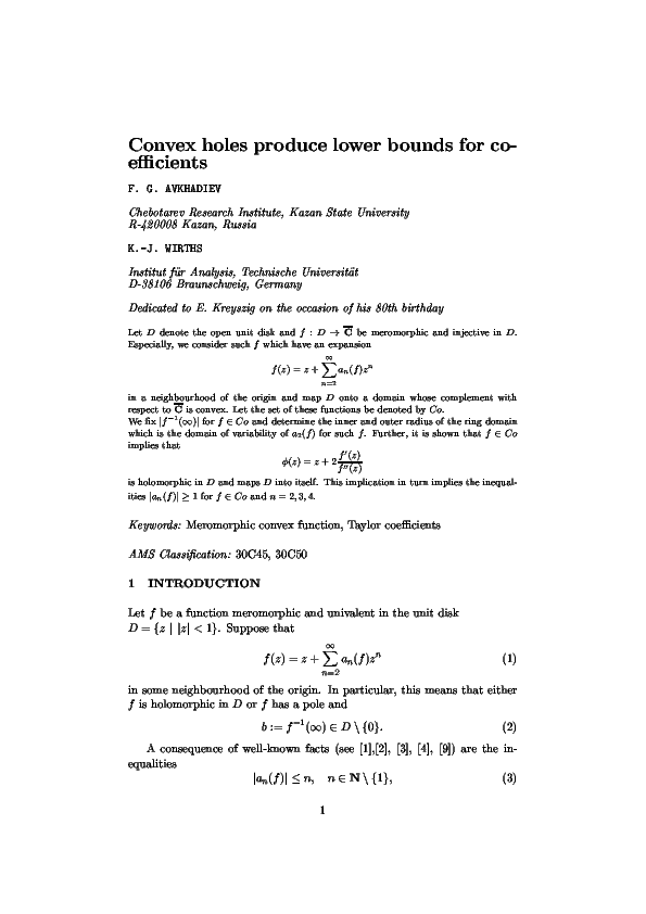 (PDF) Convex Holes Produce Lower Bounds for Coefficients