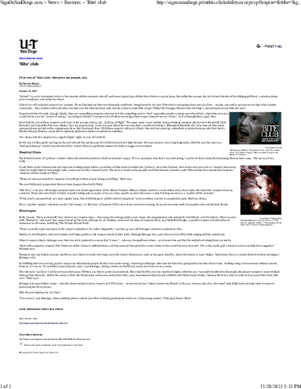 (PDF) "First Rule Of 'Bite' Club: Vampires Are People, Too" - Copley ...