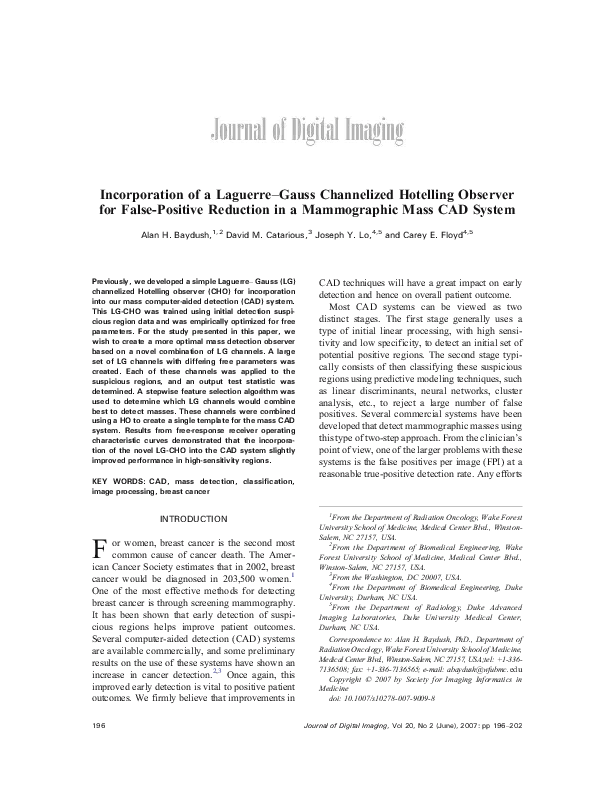 (PDF) Incorporation of a Laguerre–Gauss Channelized Hotelling Observer ...