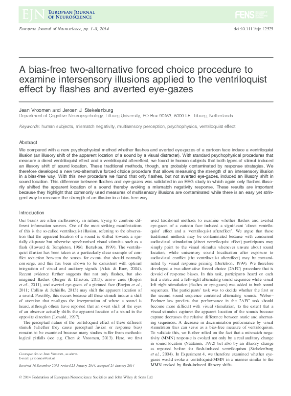 (PDF) A bias-free two-alternative forced choice procedure to examine ...