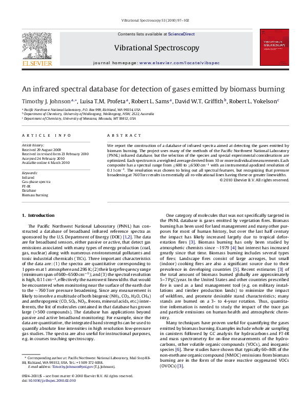 (PDF) An infrared spectral database for detection of gases emitted by ...