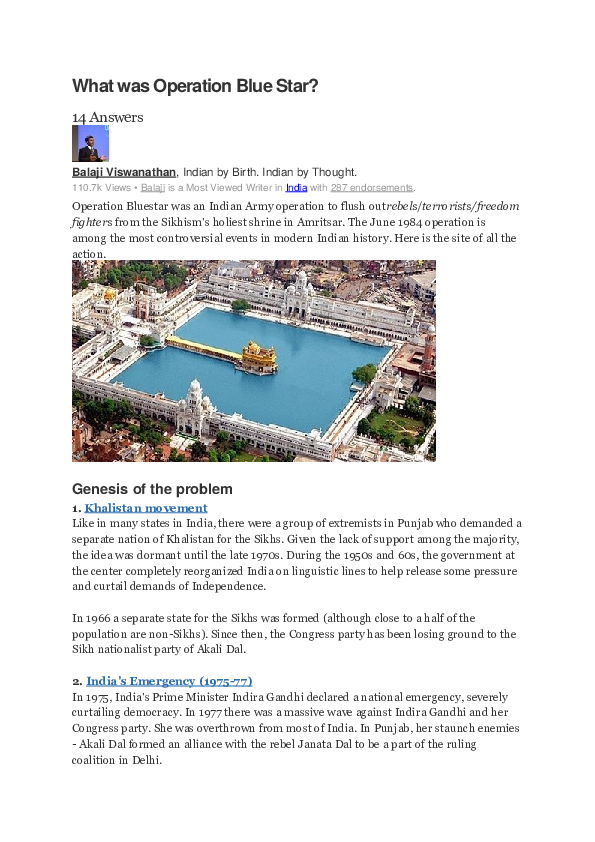 (DOC) What was Operation Blue Star 1