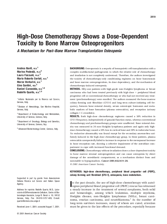 (PDF) High-dose chemotherapy shows a dose-dependent toxicity to bone ...
