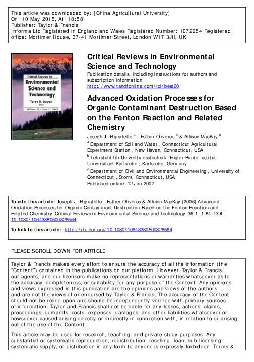 (PDF) Advanced Oxidation Process