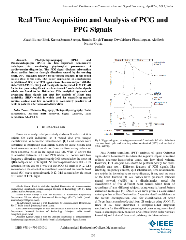 Pdf Real Time Acquisition And Analysis Of Pcg And Ppg Signals